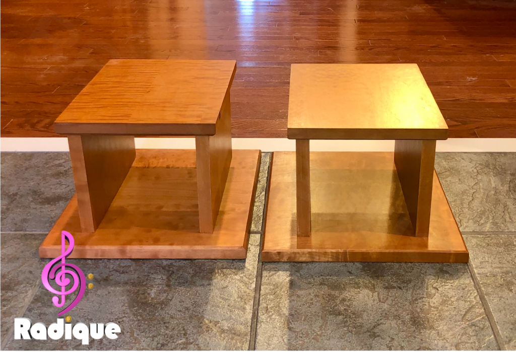 Light Cherry Speaker Stands - Radique Inc