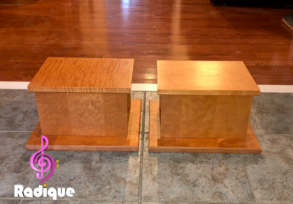 Light Cherry Speaker Stands - Radique Inc