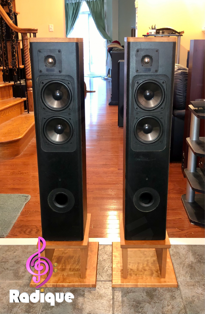 Light Cherry Speaker Stands - Radique Inc