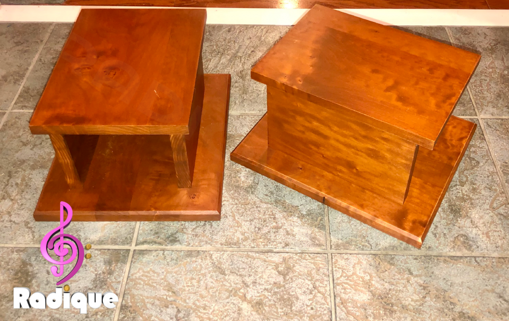 Dark Cherry Speaker Stands - Radique Inc