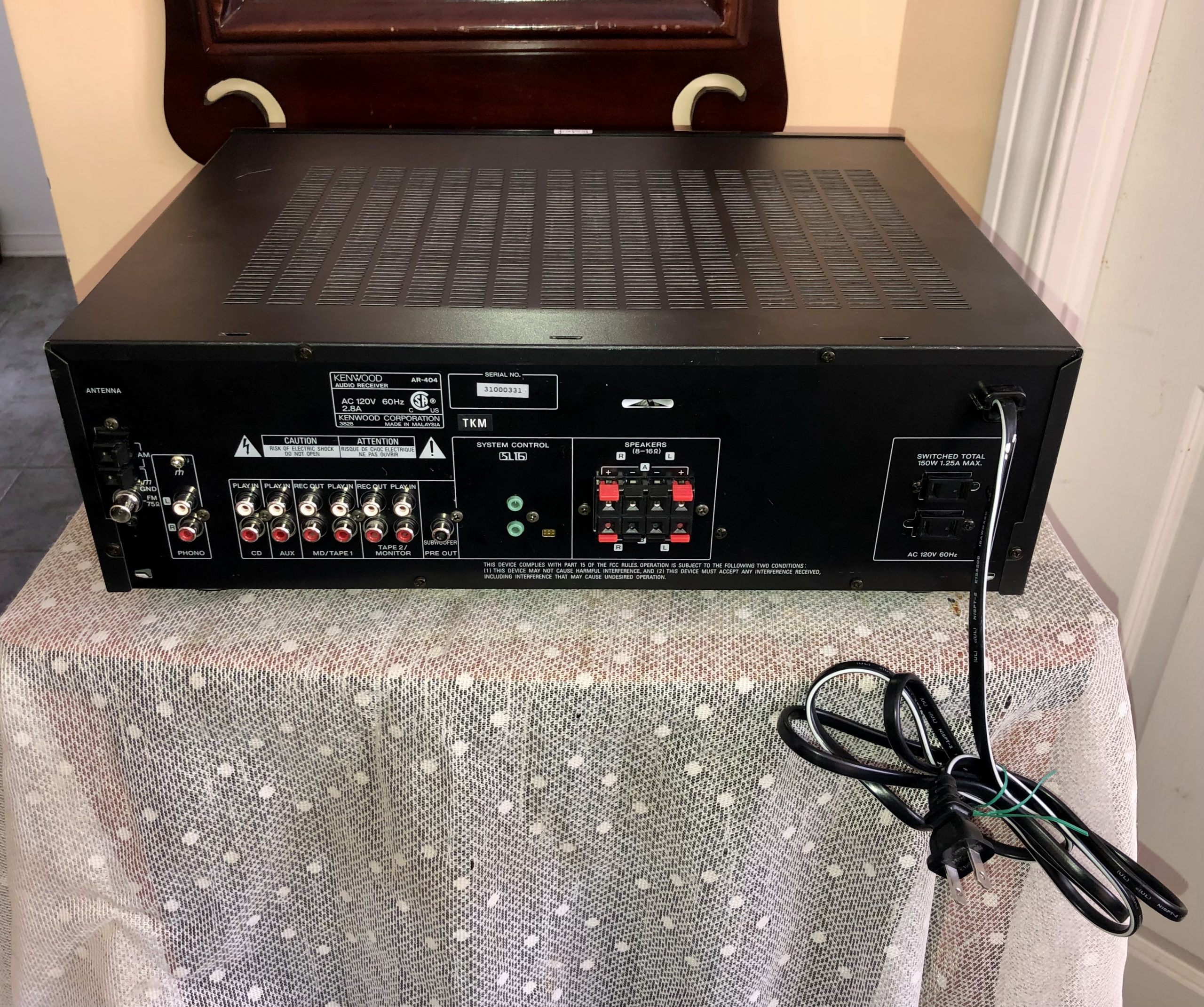 Kenwood 100 WPC Stereo Receiver w/ Phono & Sub AR-404 - Radique Inc