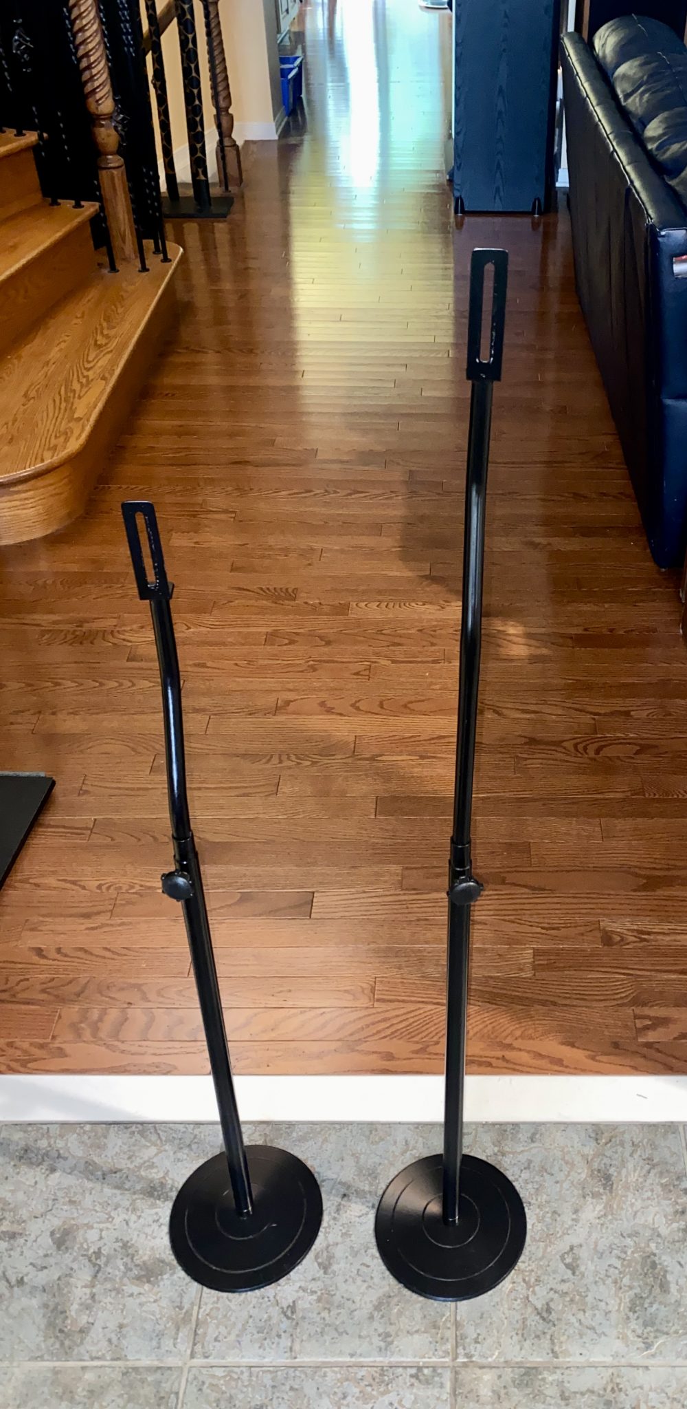 Height Adjustable Satellite Speaker Stands 36" - 45" - Radique Inc