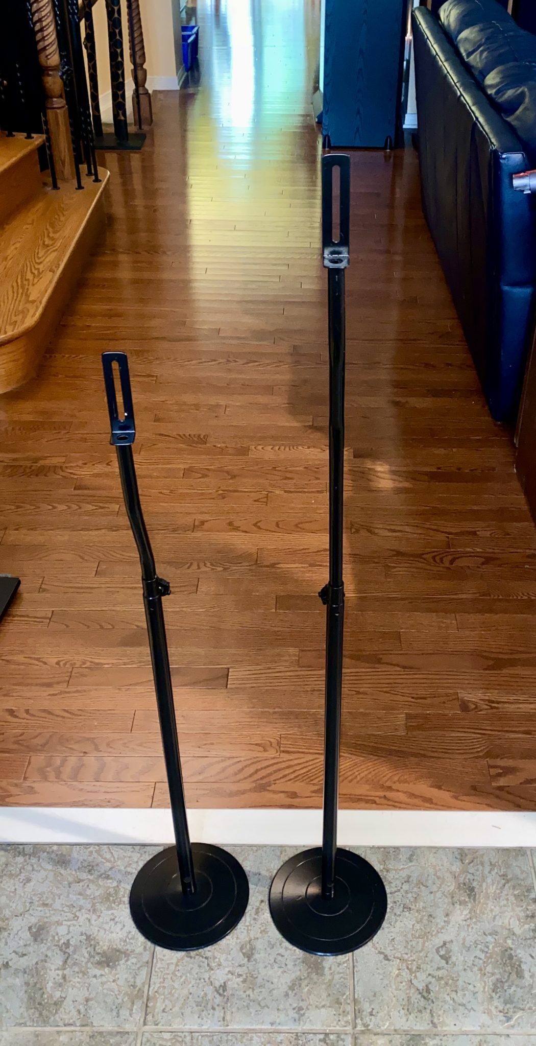 Height Adjustable Satellite Speaker Stands 36" - 45" - Radique Inc