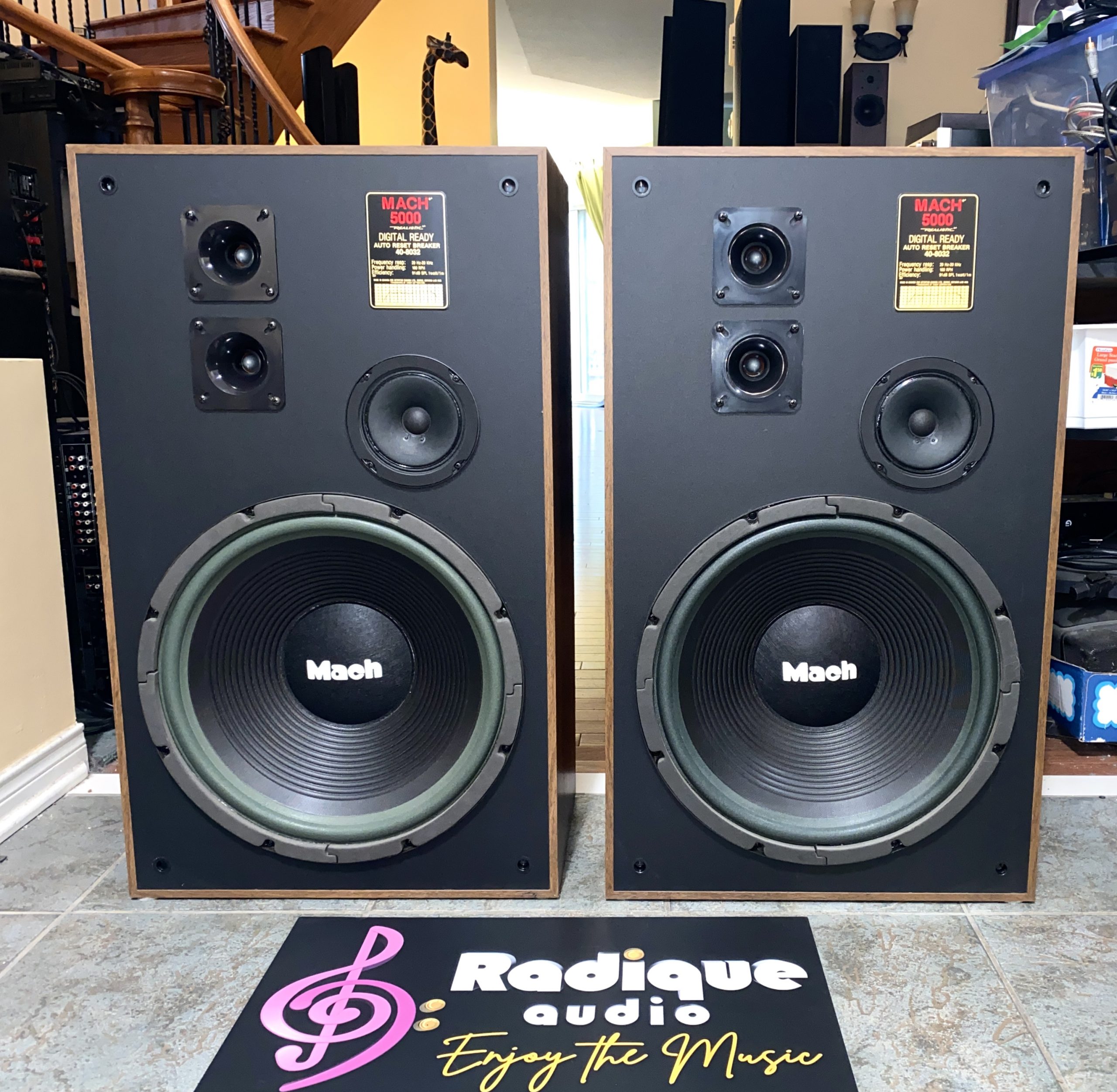 Vintage Realistic 4-Driver Speakers w/ 15" Woofers Mach 5000 - Radique Inc