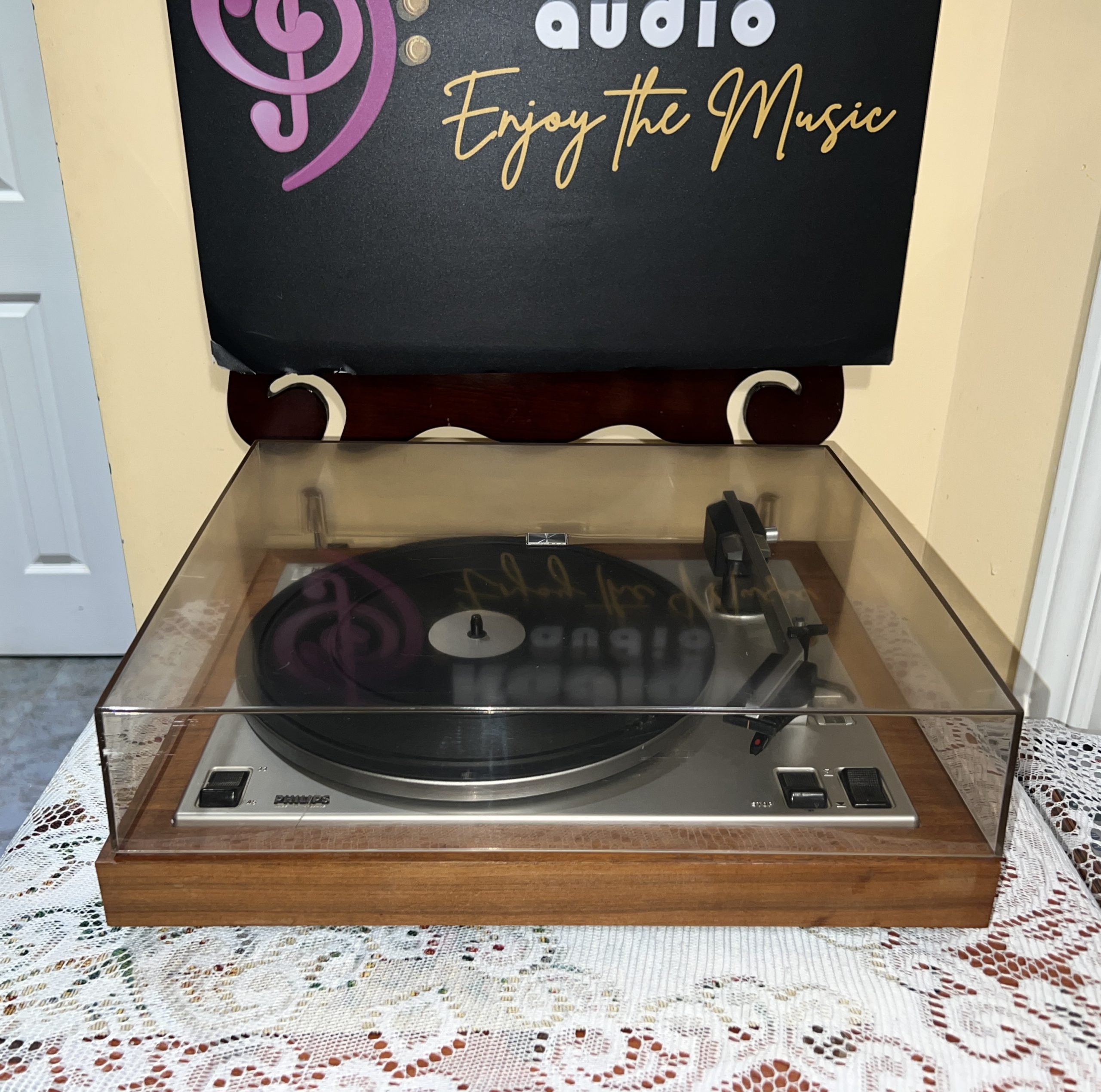 Philips 22GA427 Belt‑Drive Turntable, Made in Holland, Real Wood ...